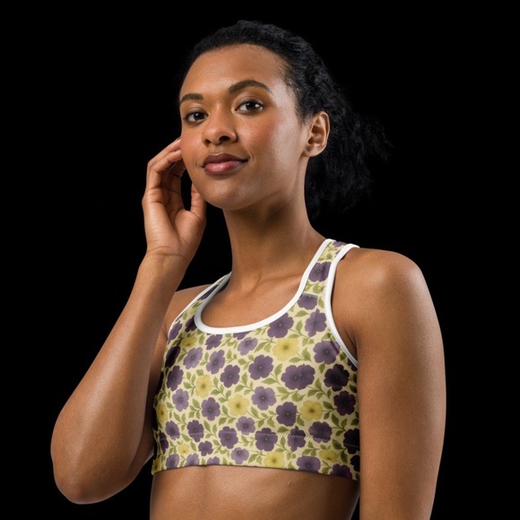 Petal & Bloom | Swim | Petunia Floral Print Sports Bra | Poshmark